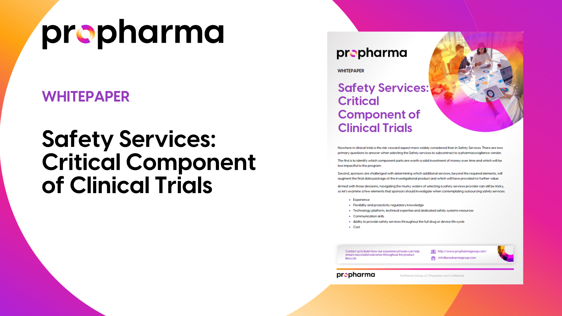 Safety Services: Critical Component of Clinical Trials - ProPharma